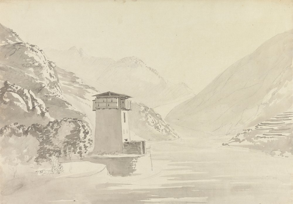 View from the Bridge at Wandepore [Wangdu Phodrang]