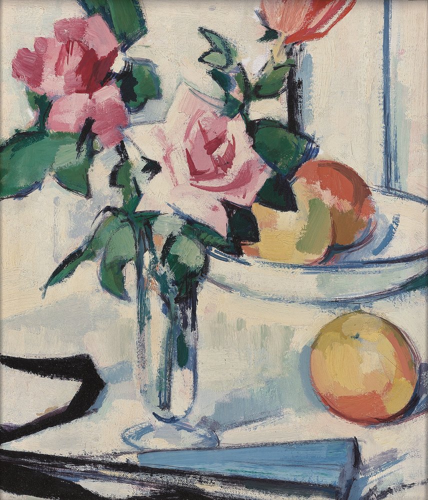 Still Life with Pink Roses by Samuel John Peploe