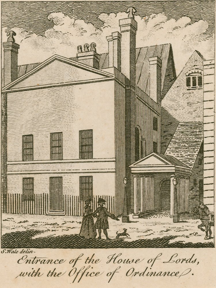 Entrance of the House of Lords with the Office of Ordinance, Westminster