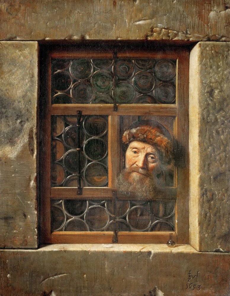 Old Man in the Window by Samuel van Hoogstraten