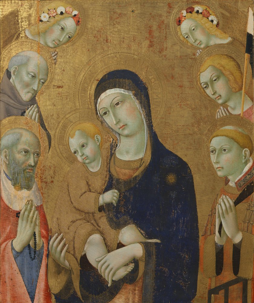 Virgin and Child, angels and saints