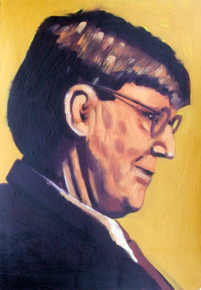 Alan Bennett by Sara Hayward: Premium art reproduction