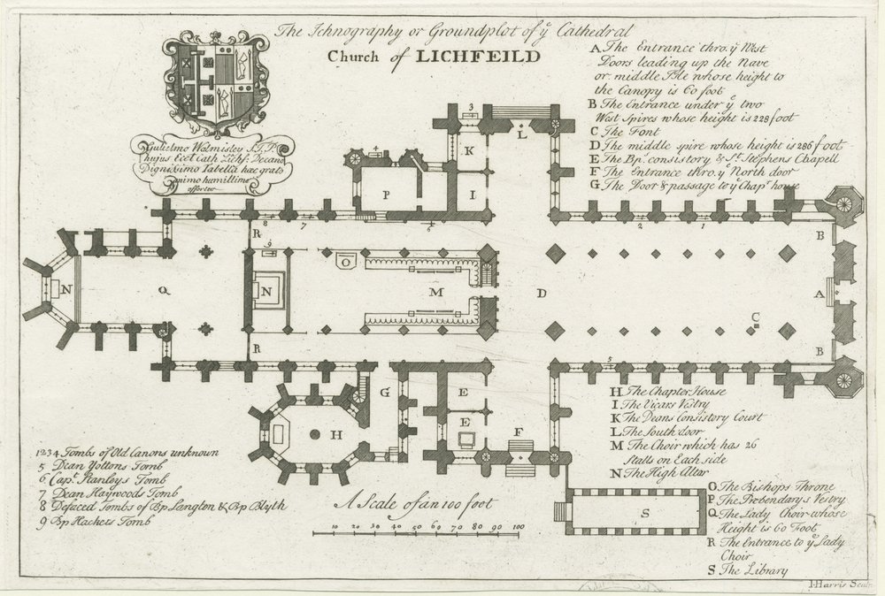 Lichfield Cathedral - Ground Plan by School English