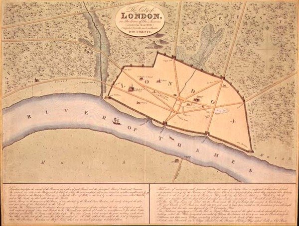 Map of London in Saxon Times, c.900-950 AD by School English