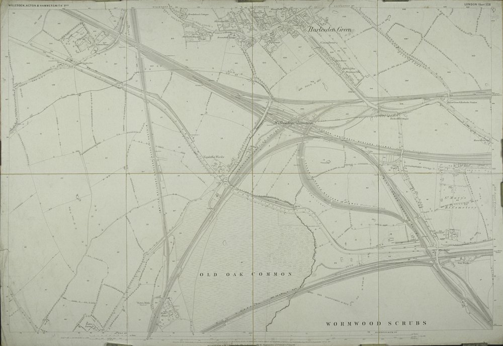 Map of Willesden, London by School English: Fine art print