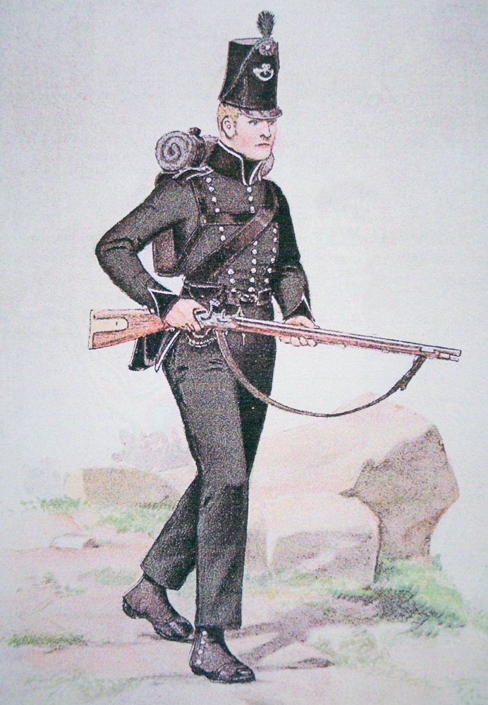 Private of the 95th Rifles, c.1810, Armed with the Baker Rifle