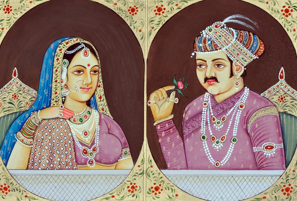 Akbar and Jodha Bai by School Indian: Buy fine art print