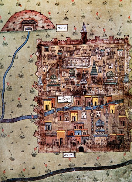 Map of Erzerum, Turkey by School Ottoman: Fine art print