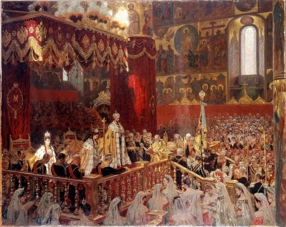 Coronation of Nicholas II in 1896 in Ousensky Cathedral in Moscow