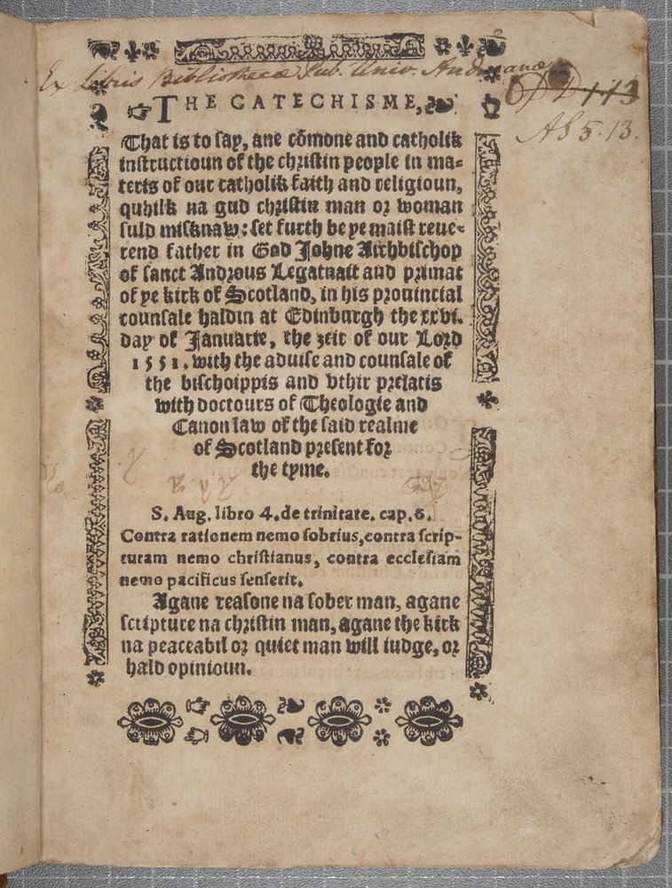 Title Page of The Catechisme, 1552 by Scottish School