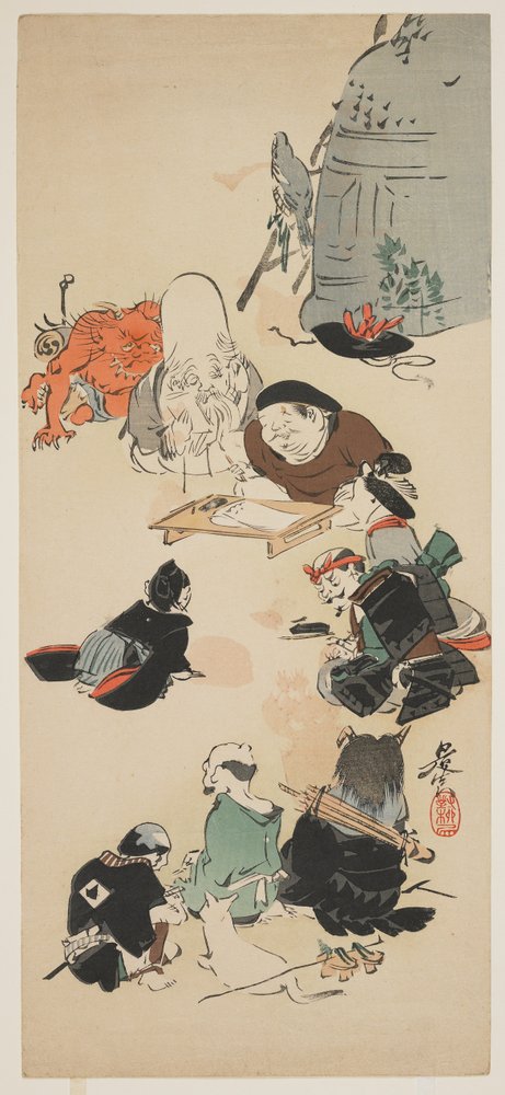 Gathering of Otsu-e Characters by Shibata Zeshin