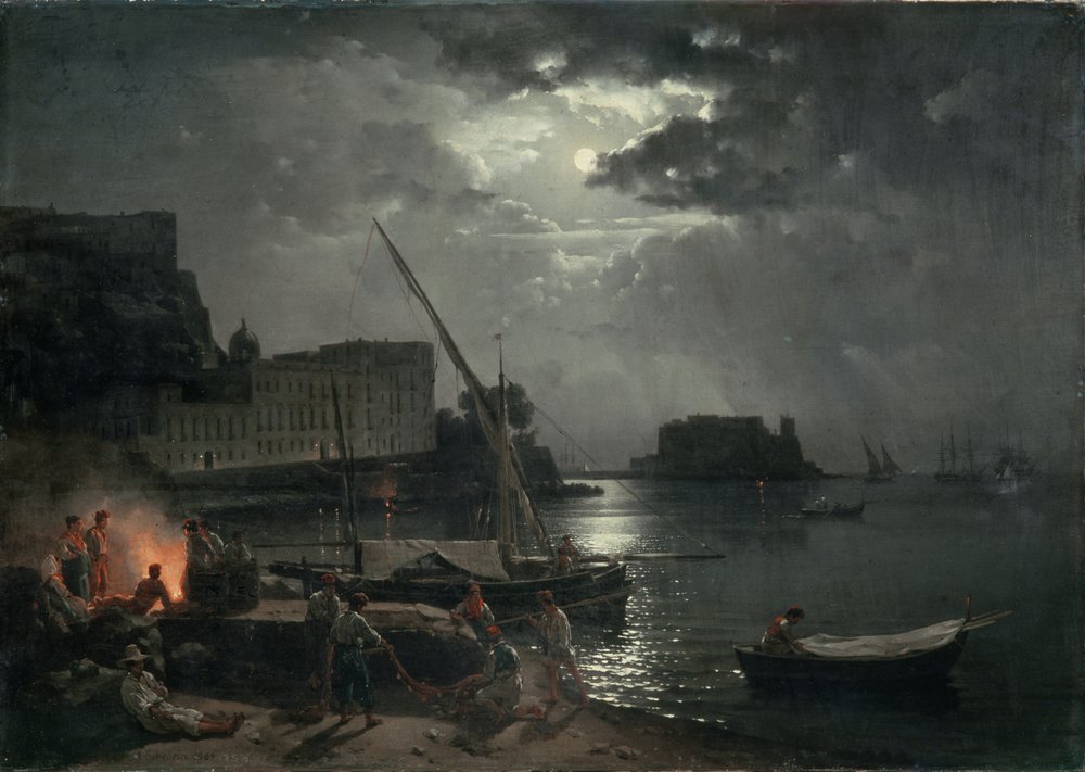 View of Naples in Moonlight