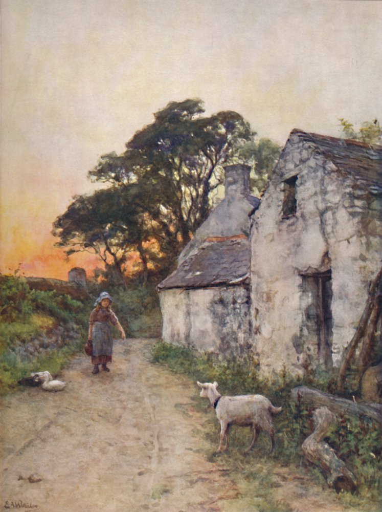 A Village Lane, South Wales by Sir Ernest Albert Waterlow