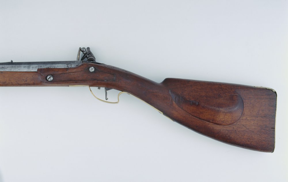 Baboon thigh butt musket by South African School