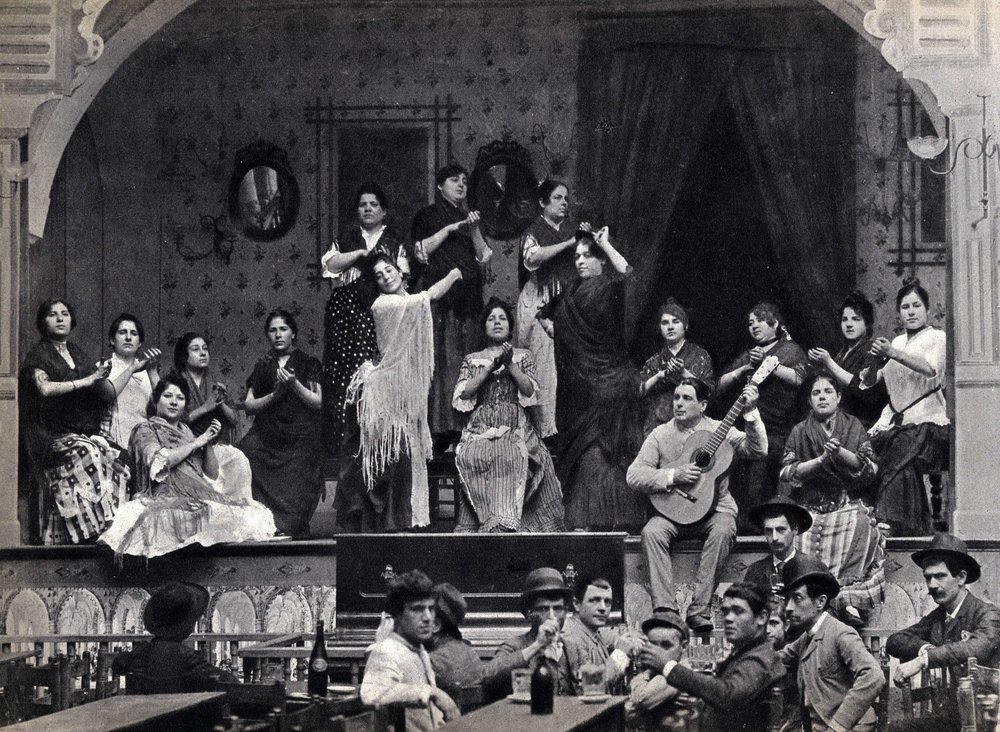 Seville, Spain, dance and flamenco music scene in a cafe. Photography ...