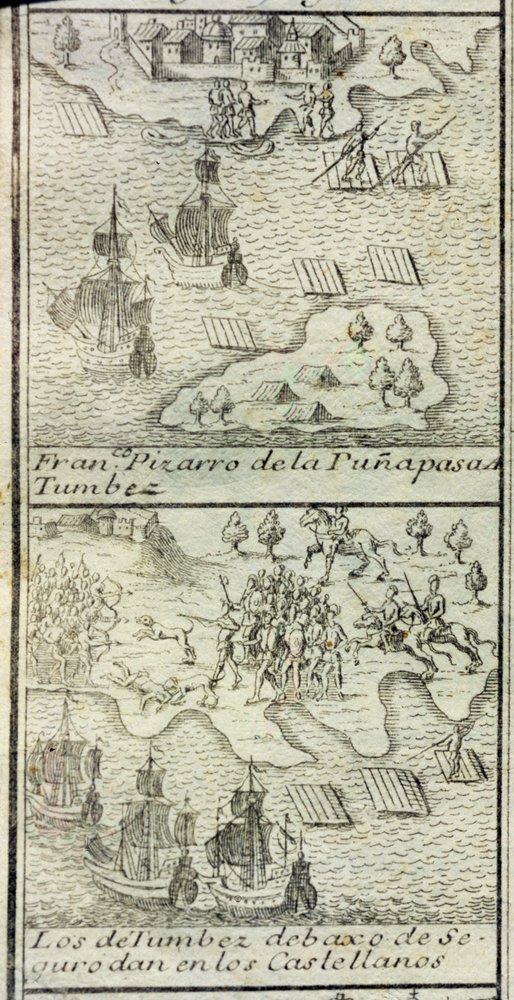 The Arrival of Francisco Pizarro with 180 Men and Three Ships at Tumbes