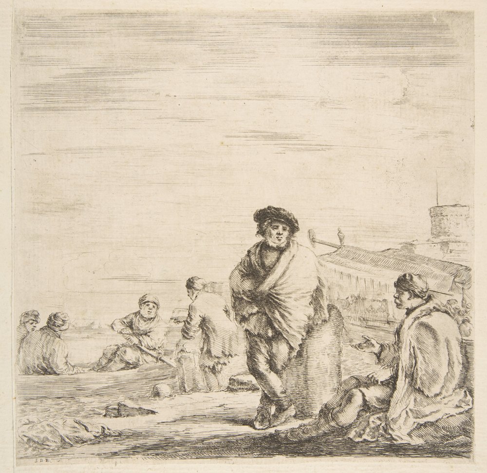 A Standing Sailor Talking to a Seated Levantine