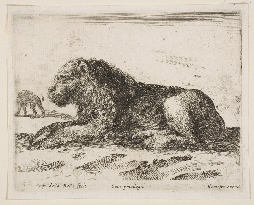 Plate 5: Reclining Lion, from Various Animals