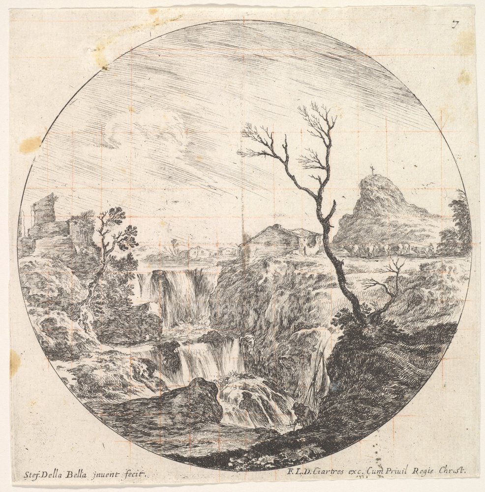 Plate 7: A Triple Waterfall, a Dead Tree to Right, a Mountain and a ...