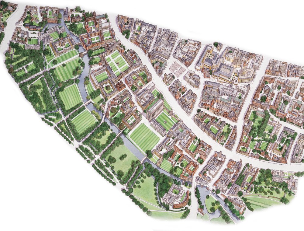 Cambridge Aerial View, c.1990-2005 by Stephen Conlin
