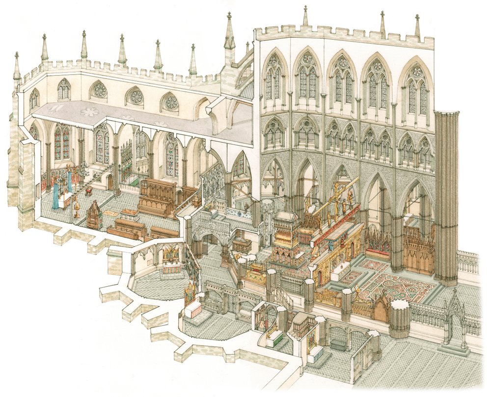 The East End of Westminster Abbey shortly before the Reformation, c ...