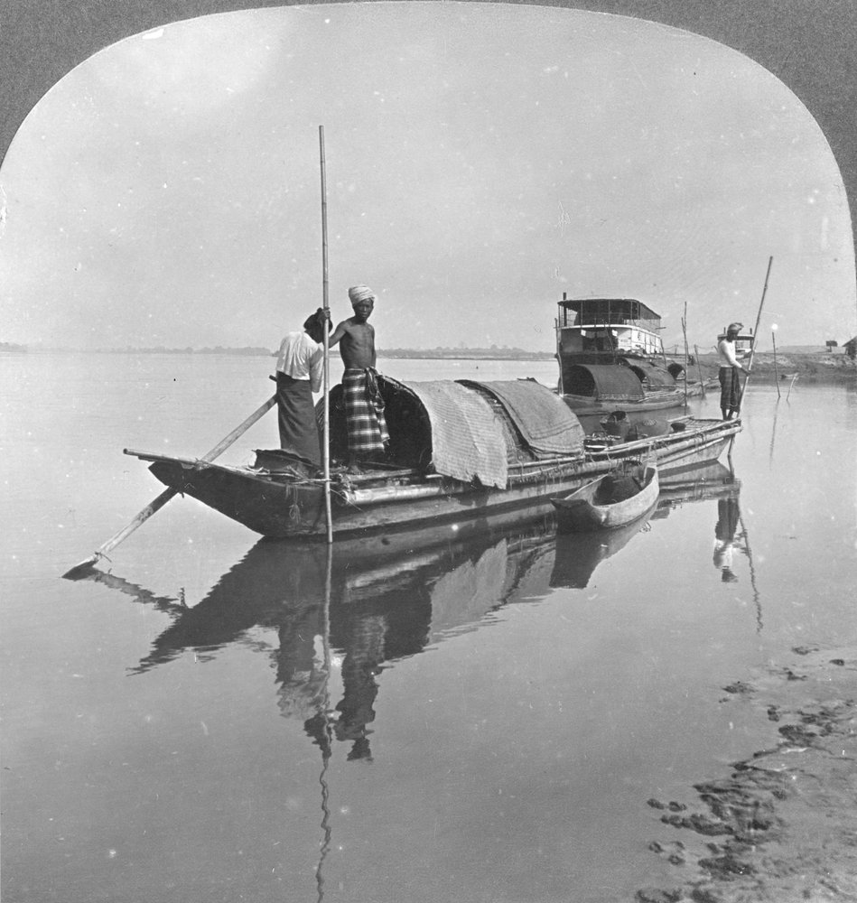 Burmese Boat on the Irrawaddy River, Burma