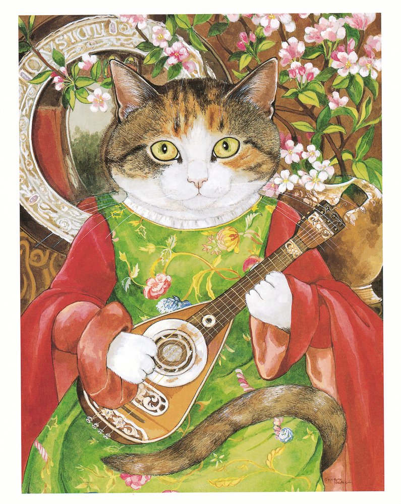 Illustration from Pre-Raphaelite Cats by Susan Herbert