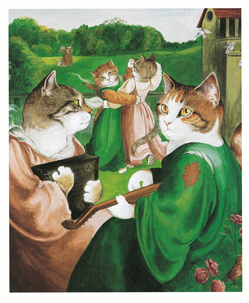 Illustration from Pre-Raphaelite Cats by Susan Herbert