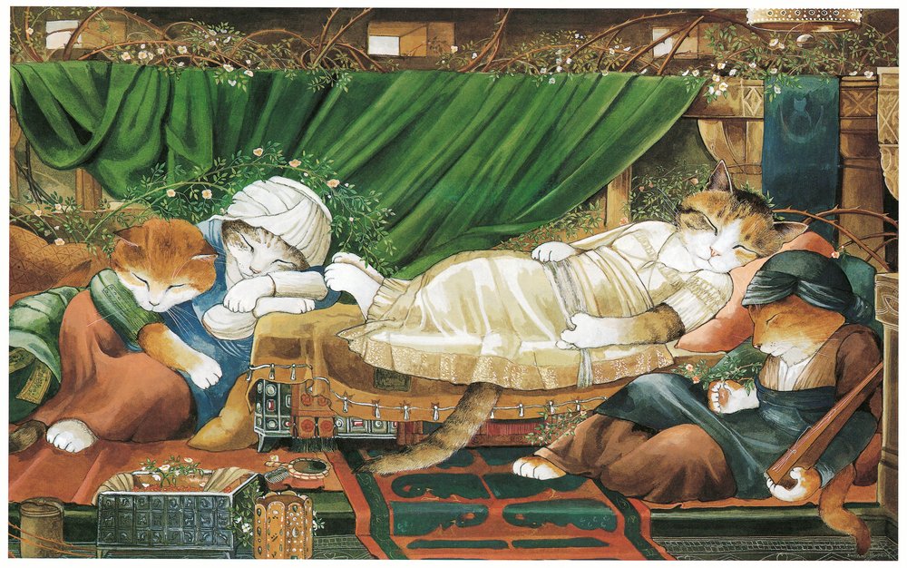 Illustration from Pre-Raphaelite Cats by Susan Herbert