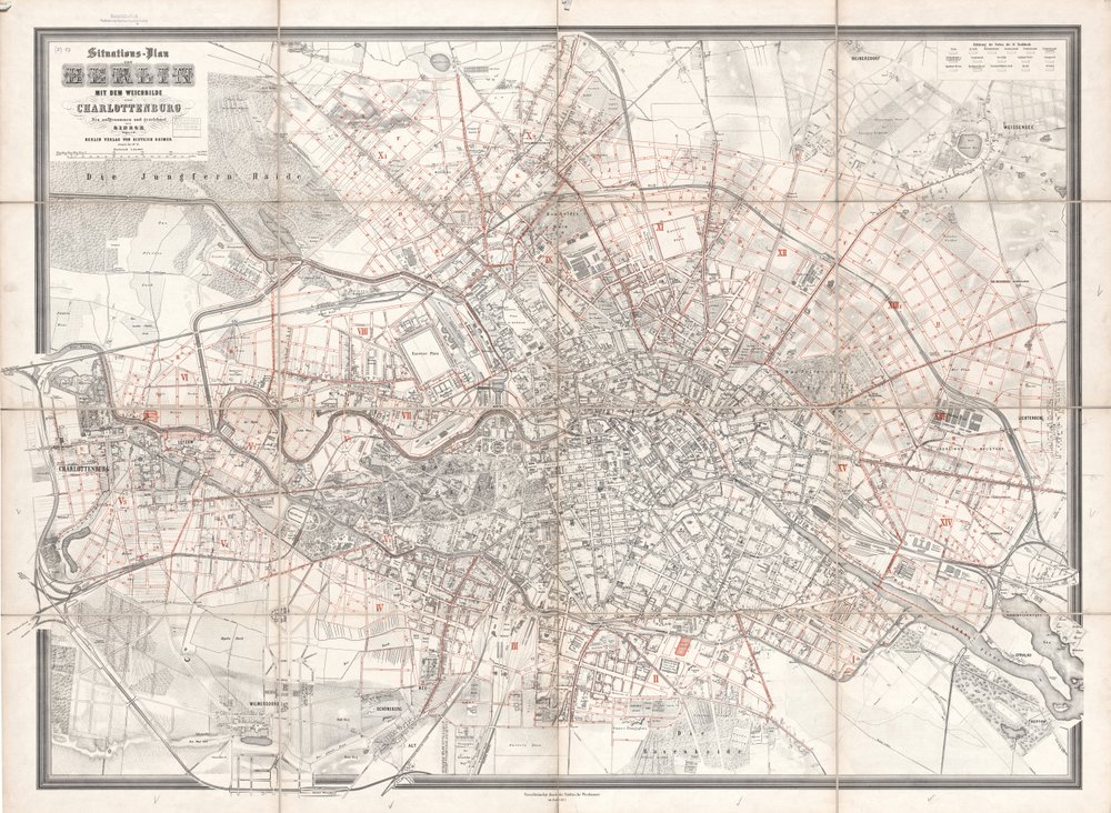 Situation Plan of Berlin with the Surrounding Area and Charlottenburg ...