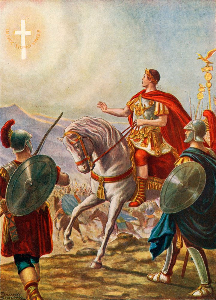 The emperor Constantine seeing the sign of the Cross