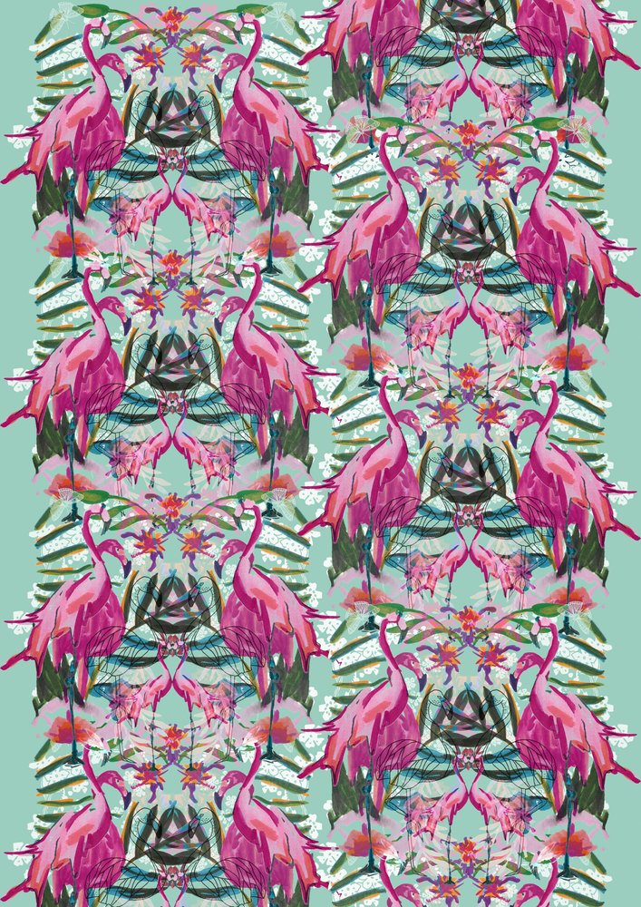 Flora Flamingo by Tara Whitehead: Buy fine art print