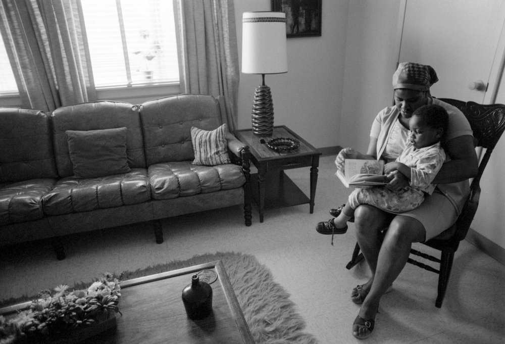 African-American Woman and Child in New Low-Income Housing in Rural ...