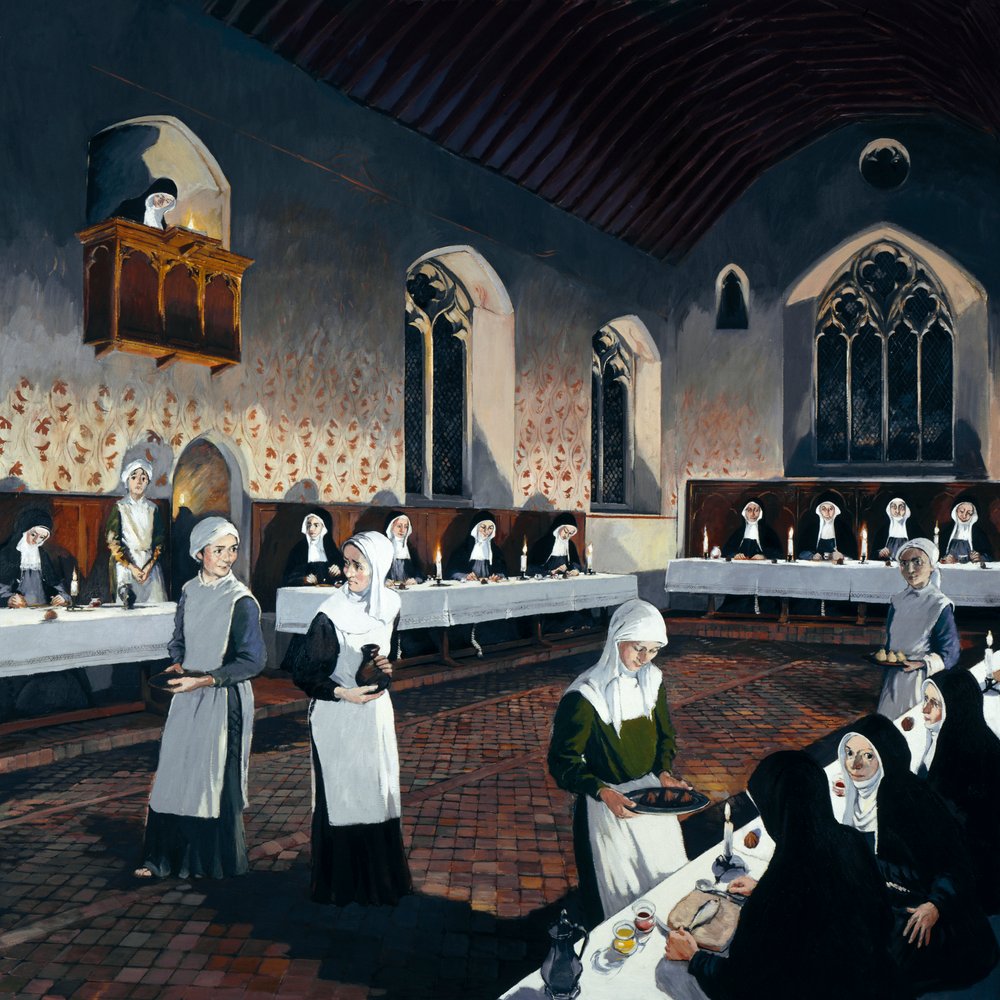 Reconstruction of the refectory during the 15th century, Denny Abbey ...