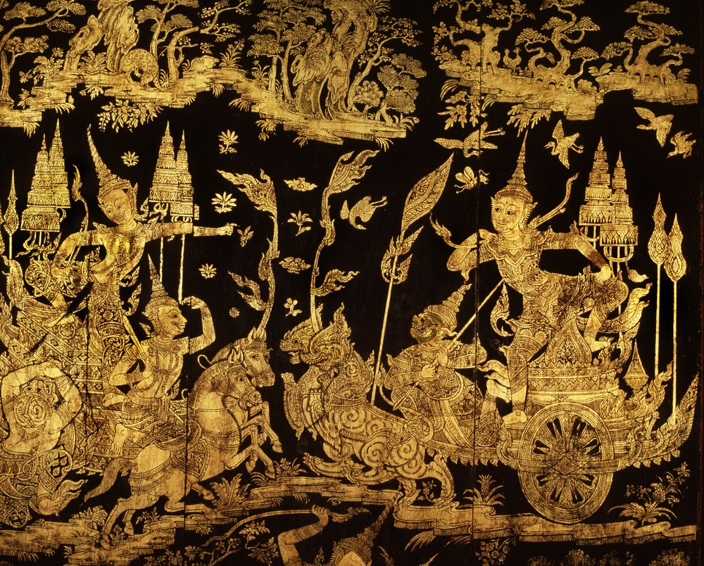 Detail of a Screen with a Scene from the Ramakien