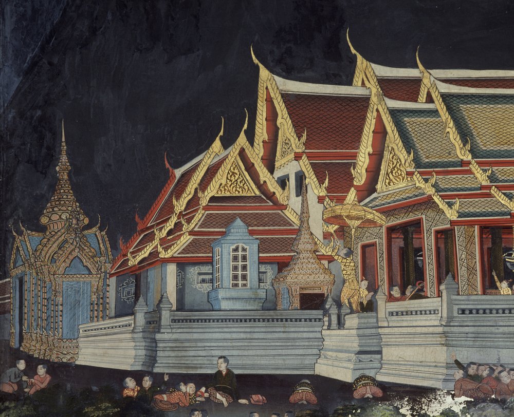Detail of King Mongkut watching an eclipse of the sun