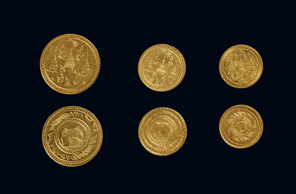 Coins from the reign of King Rama V by Thai School