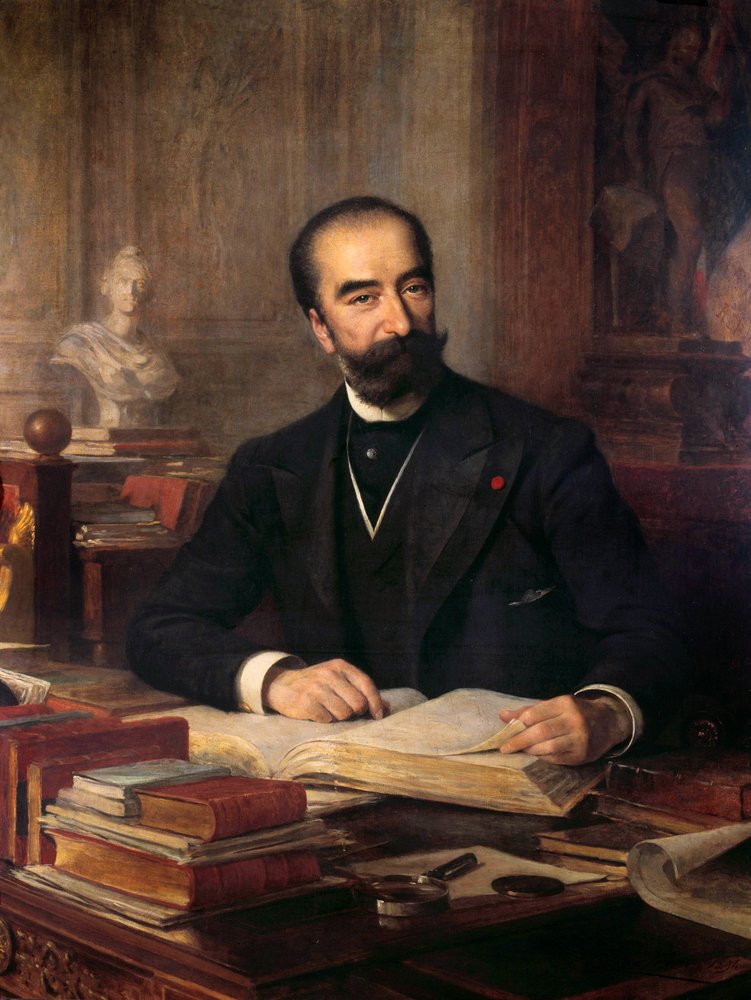 Portrait of Sadi Carnot (1837-1894) at his office, president from 1887 ...