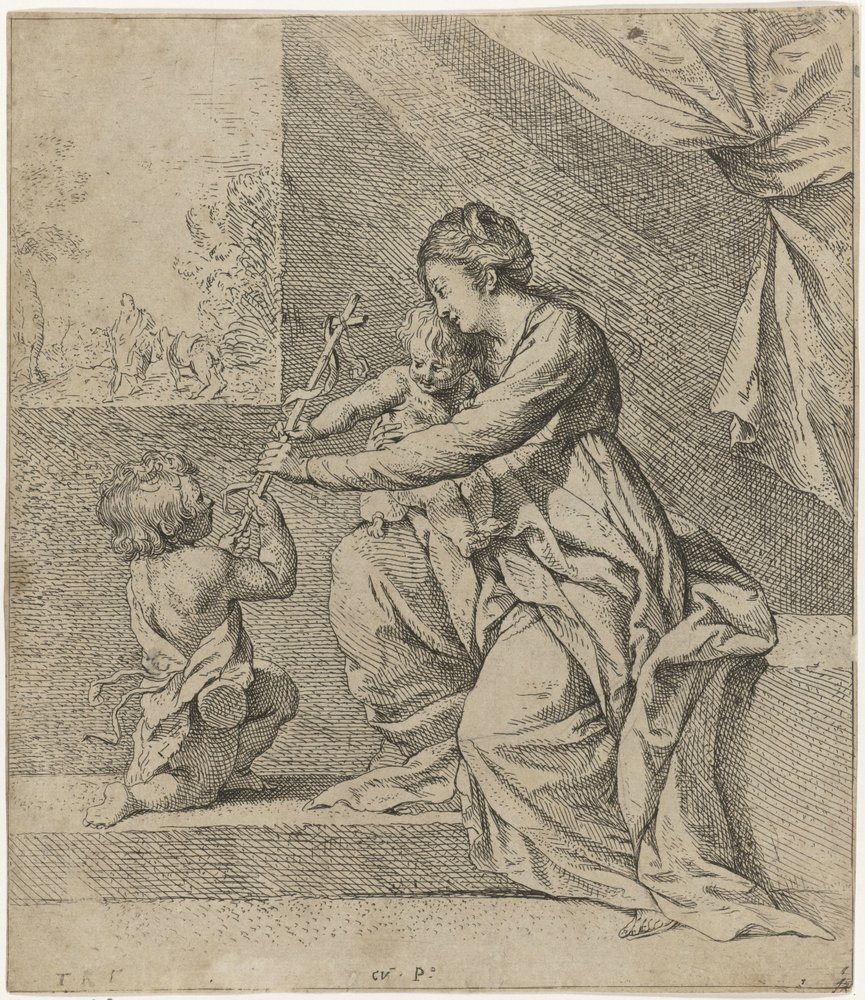 Mary with Christ and John the Baptist by Theodoor Rombouts