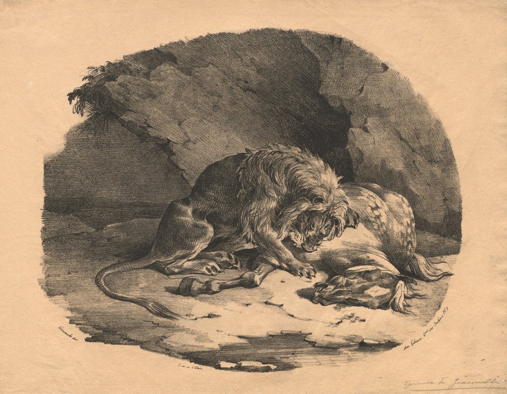 Horse Devoured by a Lion by Theodore Gericault