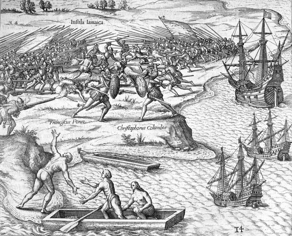 Battle in Jamaica between Christopher Columbus and Francisco Poraz, 1504