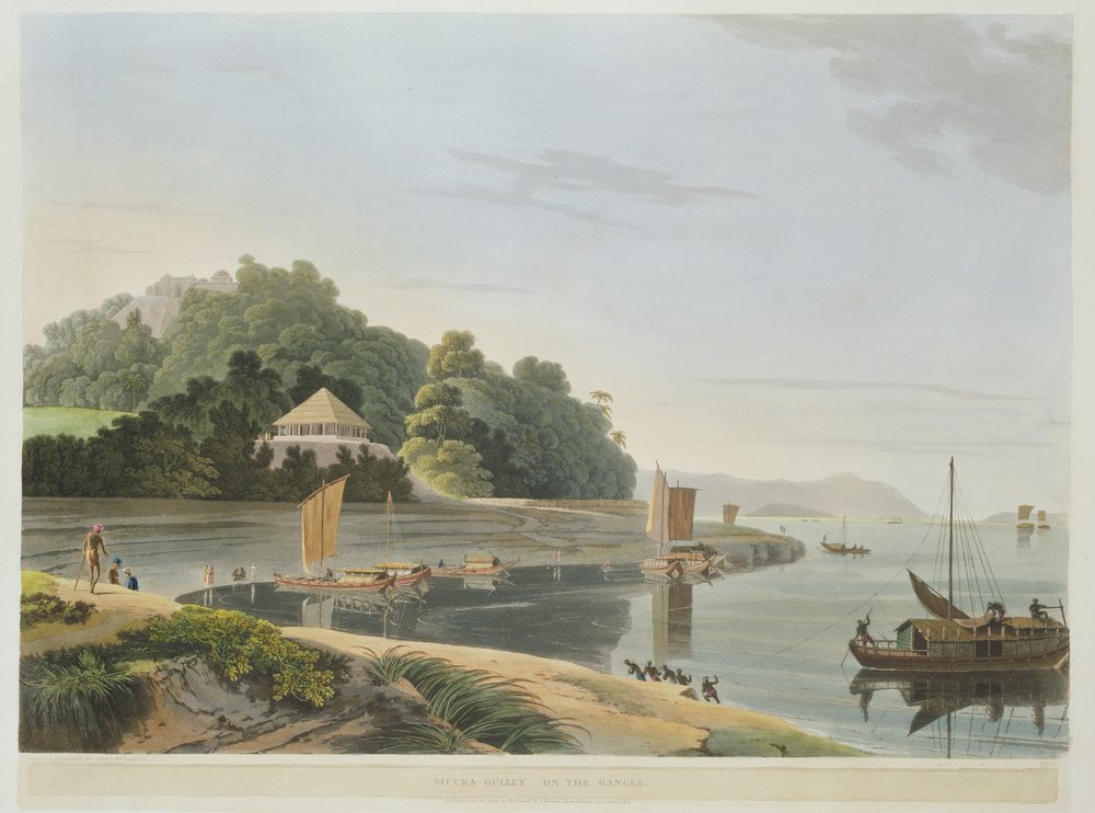 Siccra Gully on the Ganges, plate IX from Part 6 of 'Oriental Scenery ...