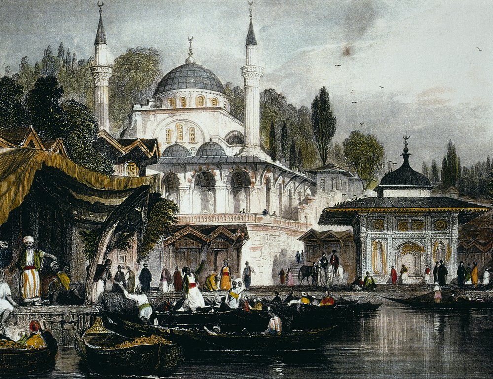 The Mihrimah Sultan Mosque at Uskudar, on the Anatolian Shore of the ...