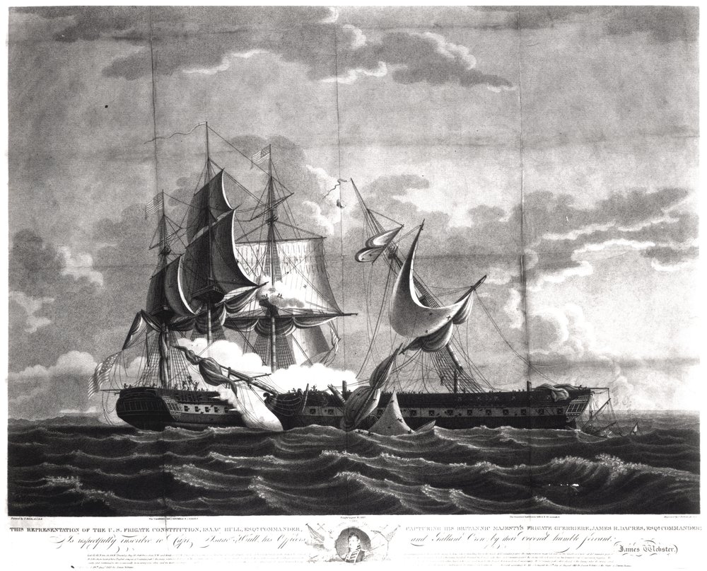 Representation of the US frigate, 'Constitution', Capturing His ...