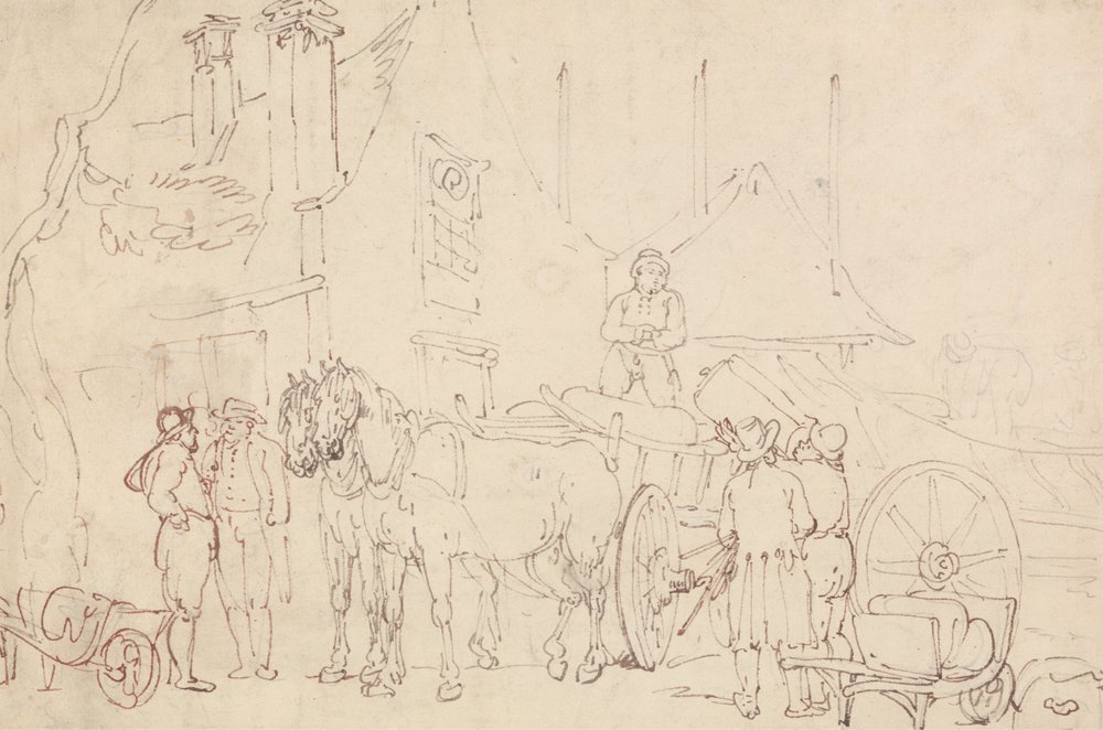 Loading a Wagon by Thomas Rowlandson: Buy fine art print