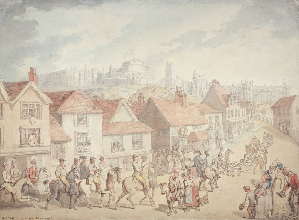 Windsor Castle from Eton Town by Thomas Rowlandson