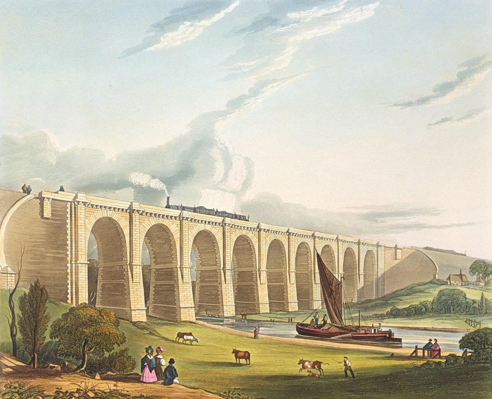 Viaduct across the Sankey Valley, Plate 4 from 'Liverpool and ...