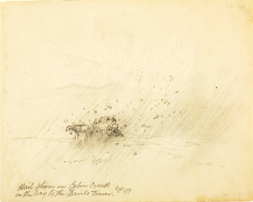 Hail Storm on Cabin Creek on the Way to the Devil's Tower