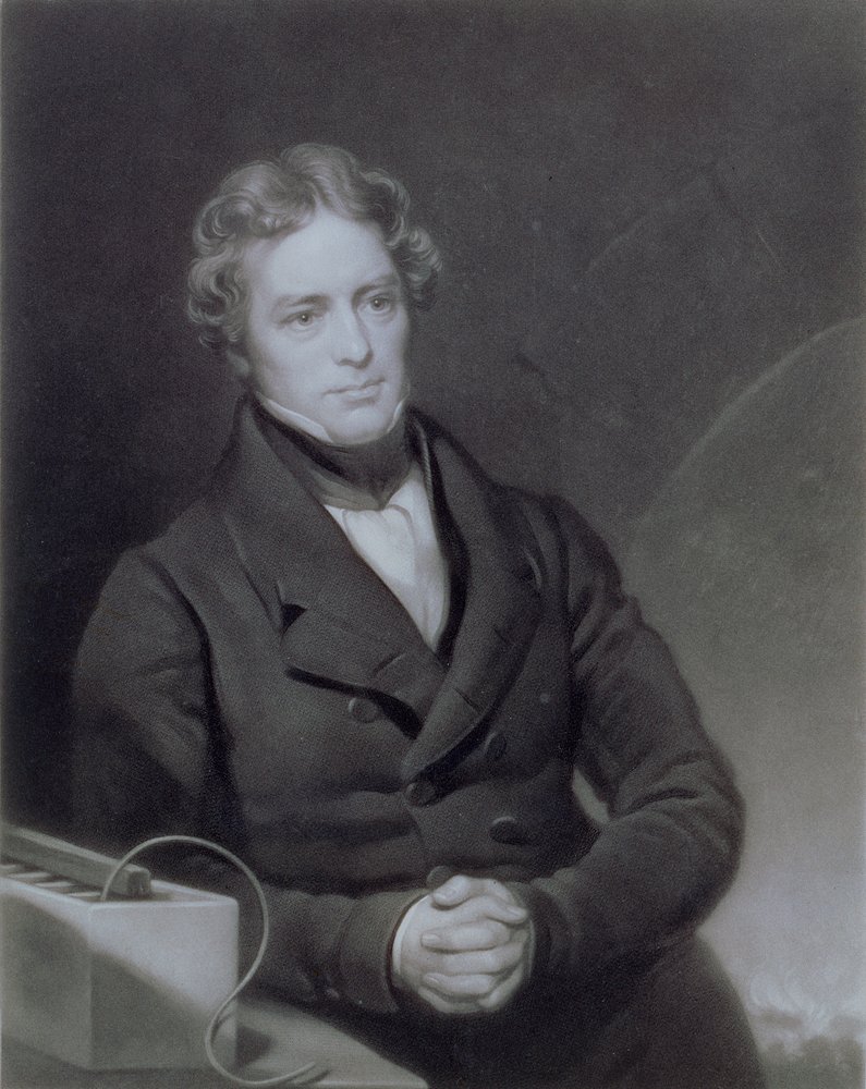 Portrait of Michael Faraday (1791-1867) engraved by Henry Cousins (c.1841)