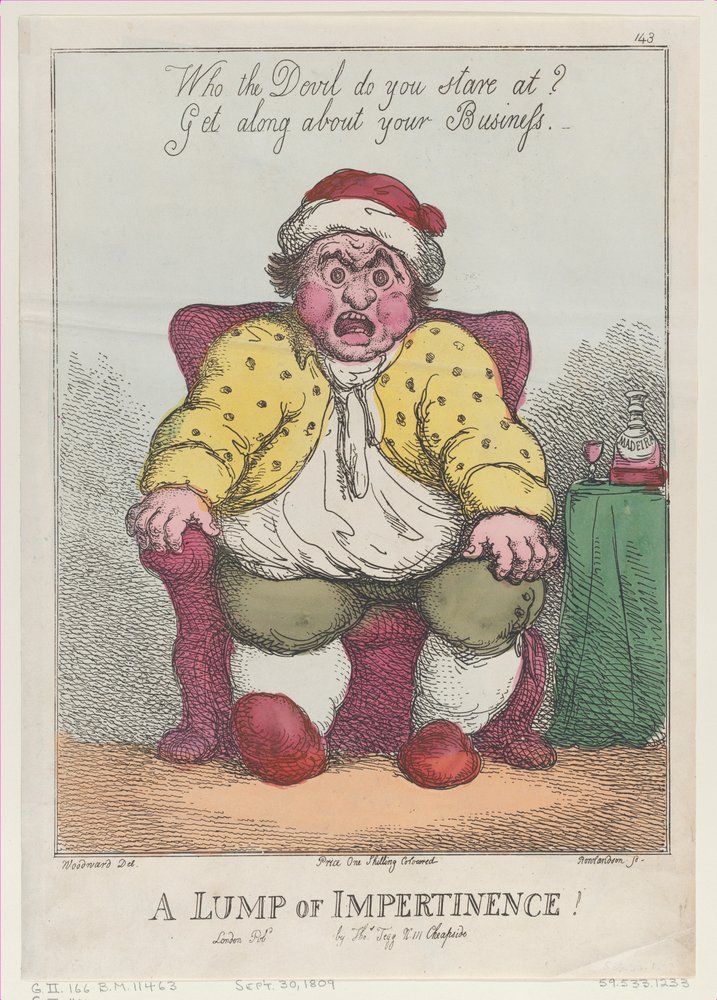 A Lump of Impertinence!, reprint by Thomas Rowlandson
